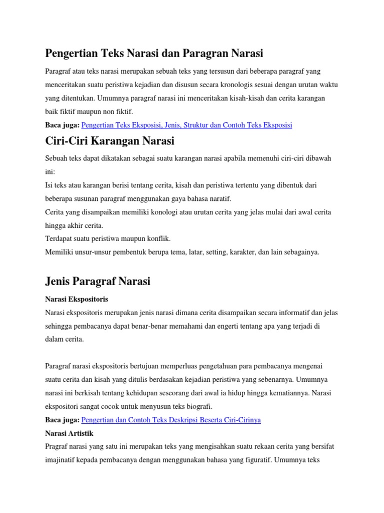 Pengertian Teks Narasi Dan Paragran Narasi | PDF | Klasik