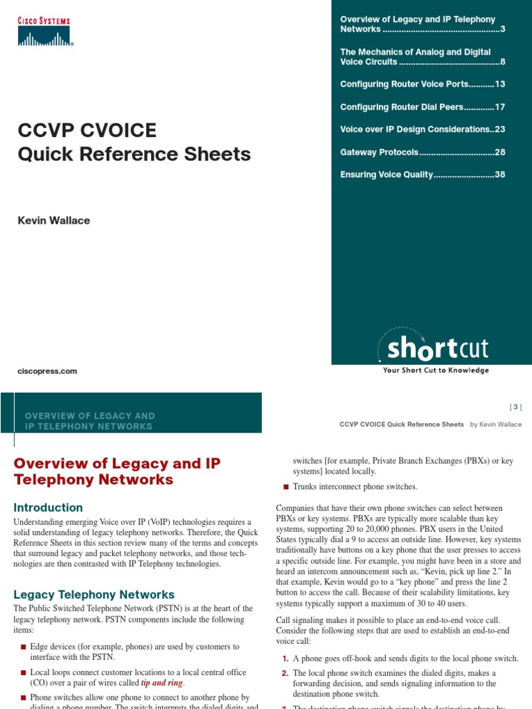 CCVP CVOICE Quick Reference Sheet | PDF | Voice Over Ip | Public ...