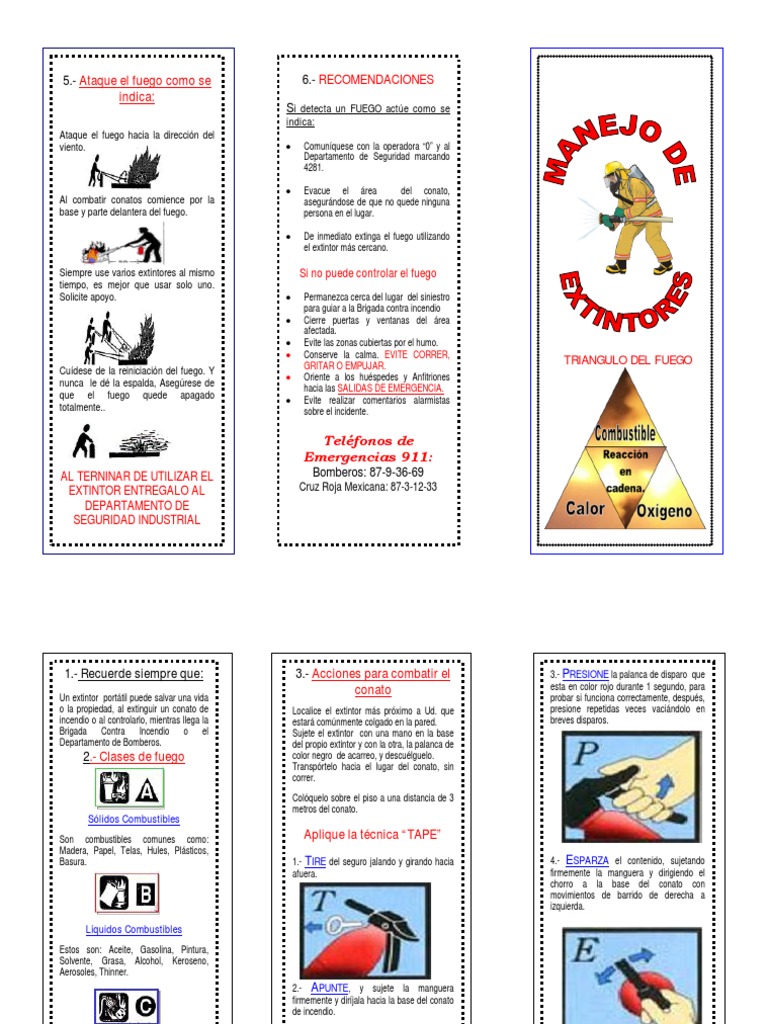 Triptico de Manejo de Extintores | PDF