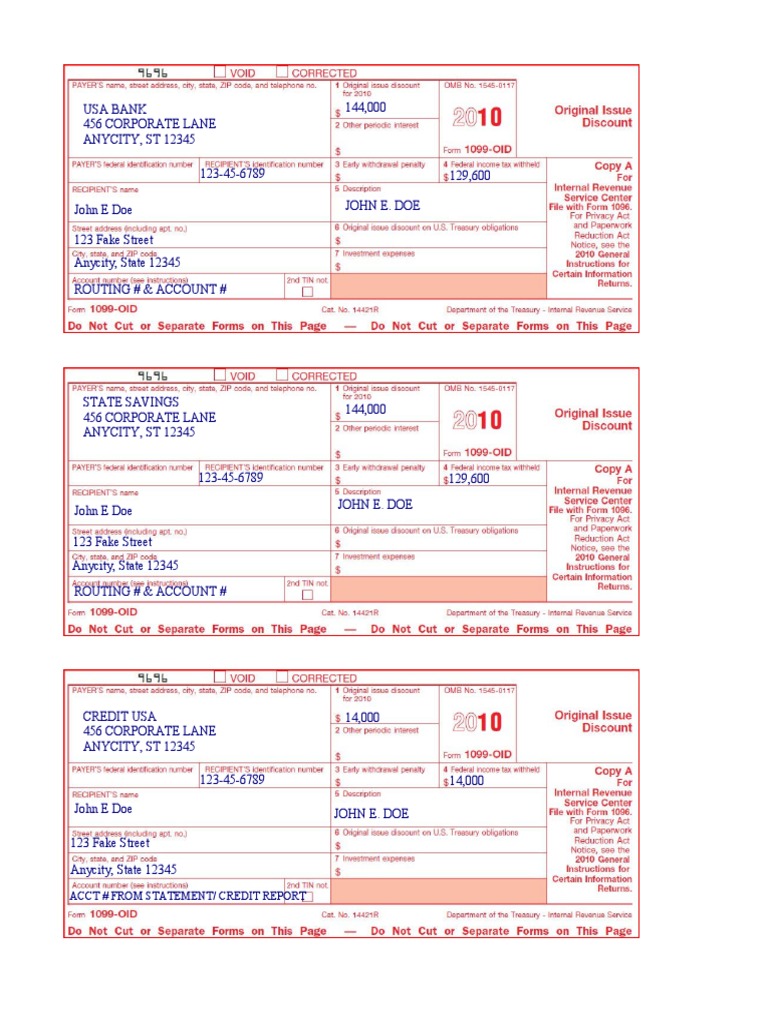 Sample 1099 Oid PDF | PDF