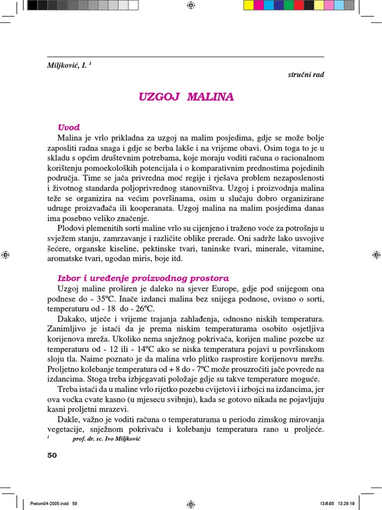 Uzgoj Malina | PDF