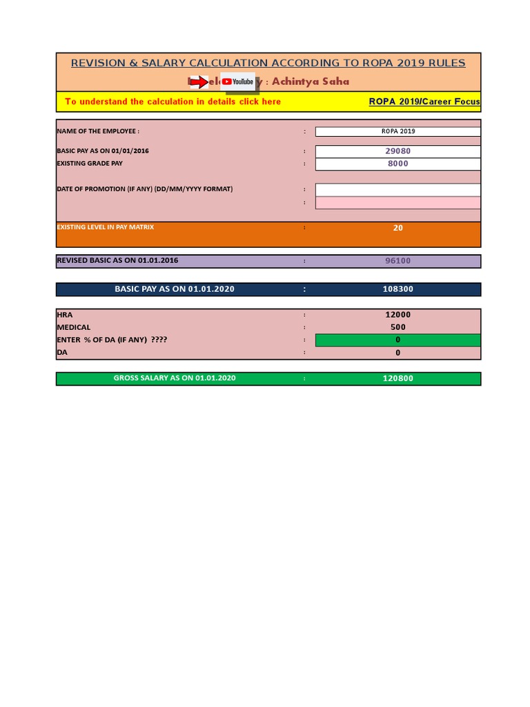 ROPA 2019 Salary Calculation Guide | PDF | Business