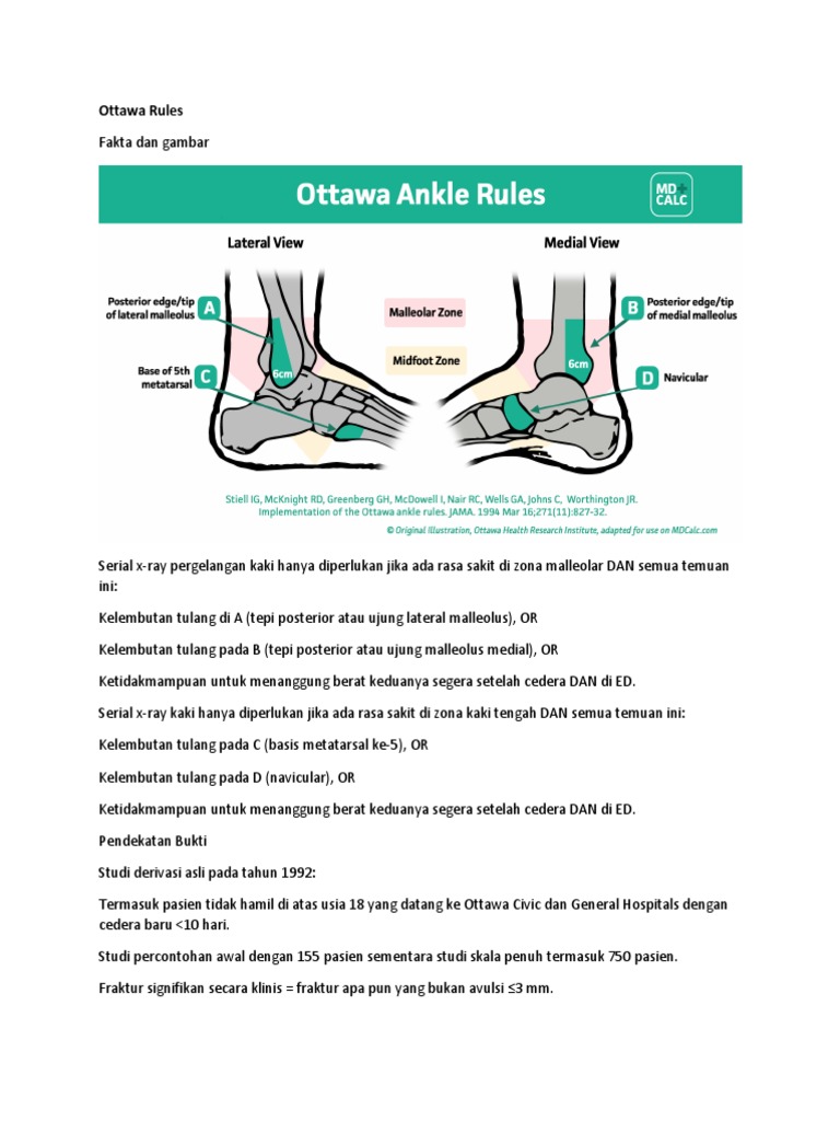 Laporan Ottawa Rules & Diagnosis, Terapi, Rehab Angkle Sprain | PDF
