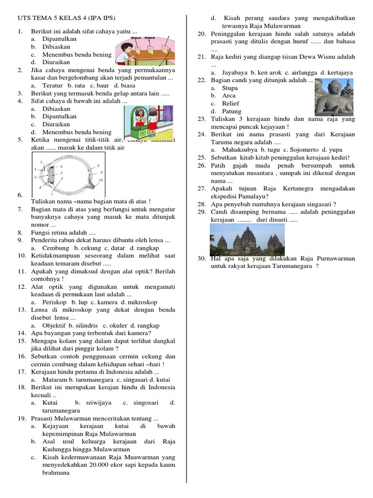 Uts Tema 5 Kelas 4 | PDF