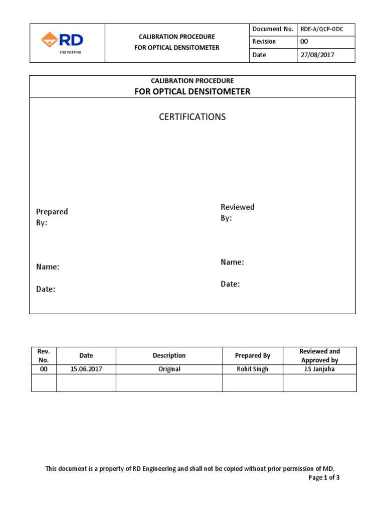 Optical Densitometer Calibration Guide | PDF | Technology & Engineering