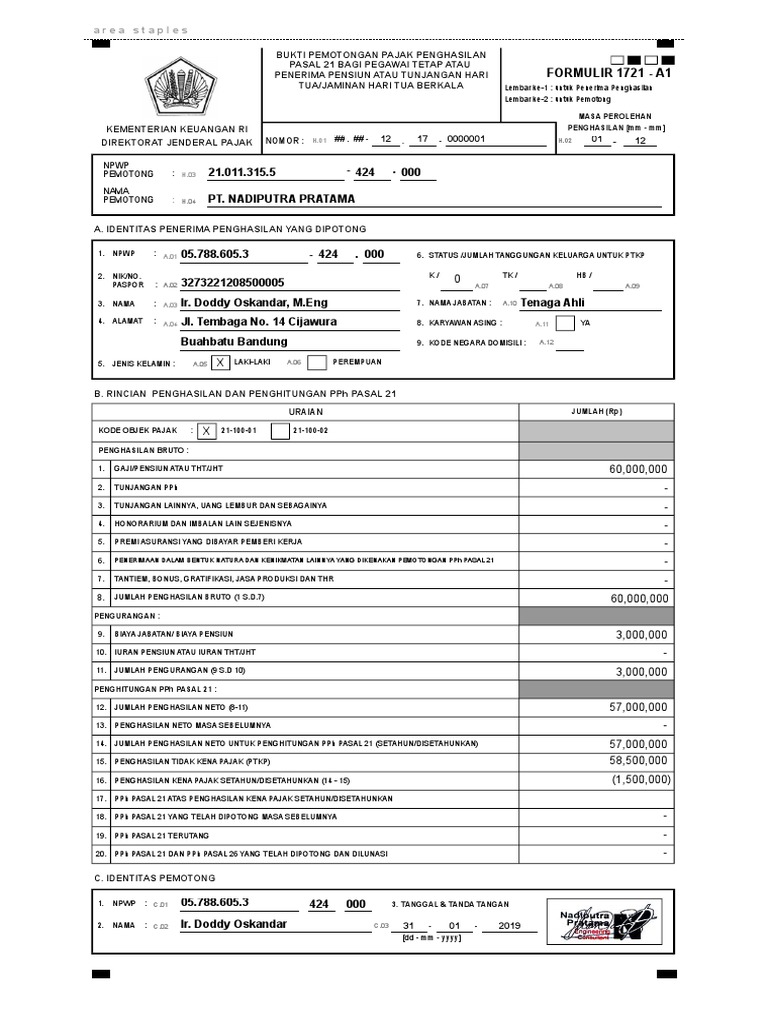 Form 1721 - A1 | PDF