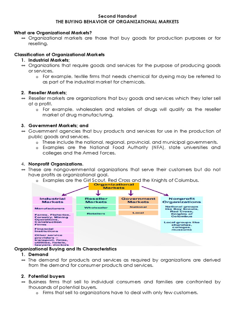HANDOUT MM 01 Chapter 3 The Buying Behavior of Organizational Market | PDF