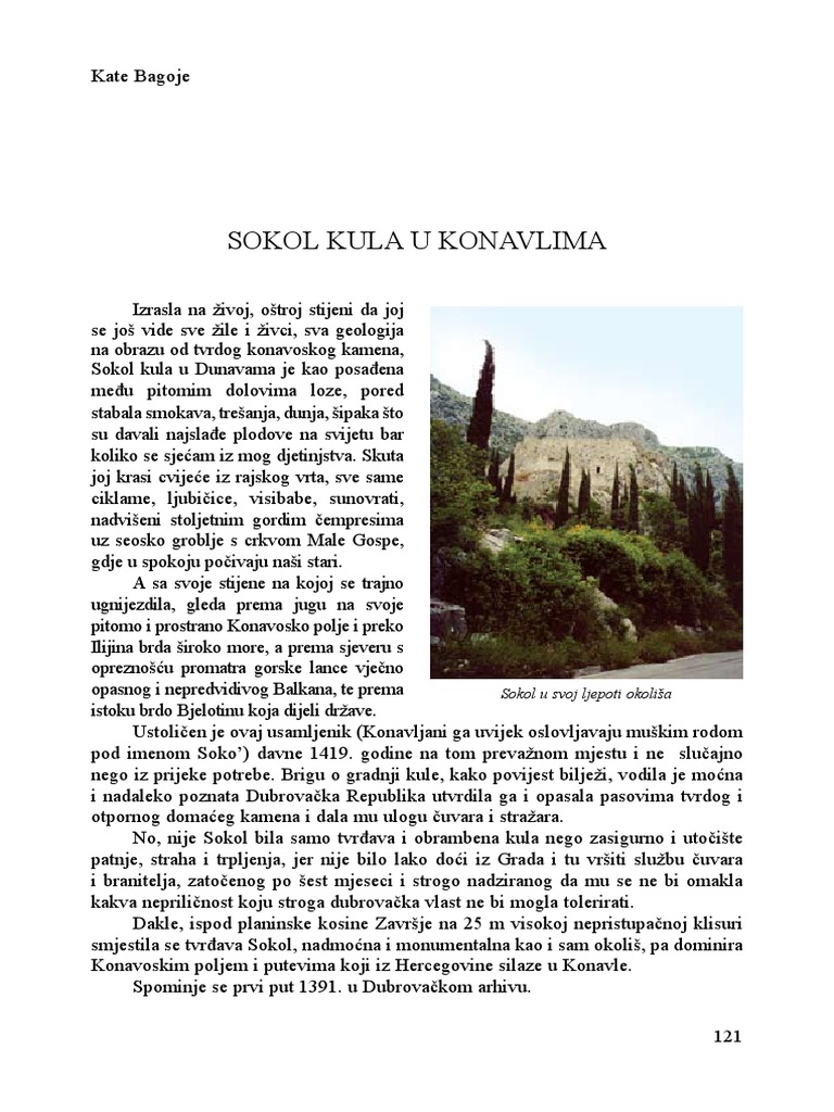 Kate Bagoje - Sokol Kula U Konavlima | PDF