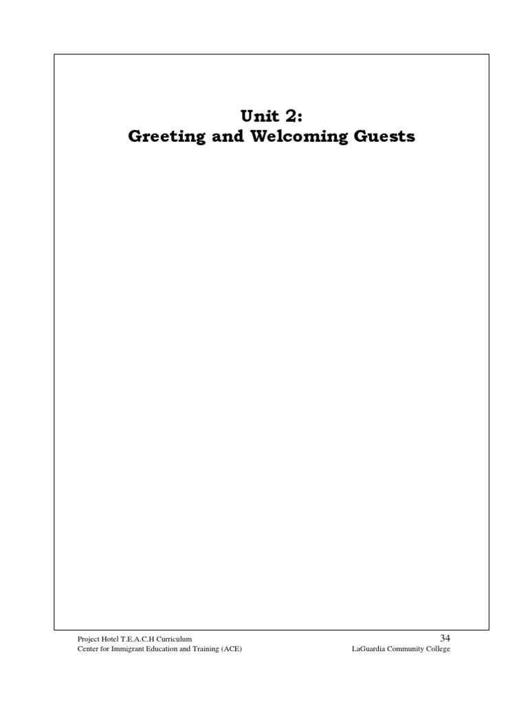 Greeting and Welcoming Guests | PDF | Body Language | Question