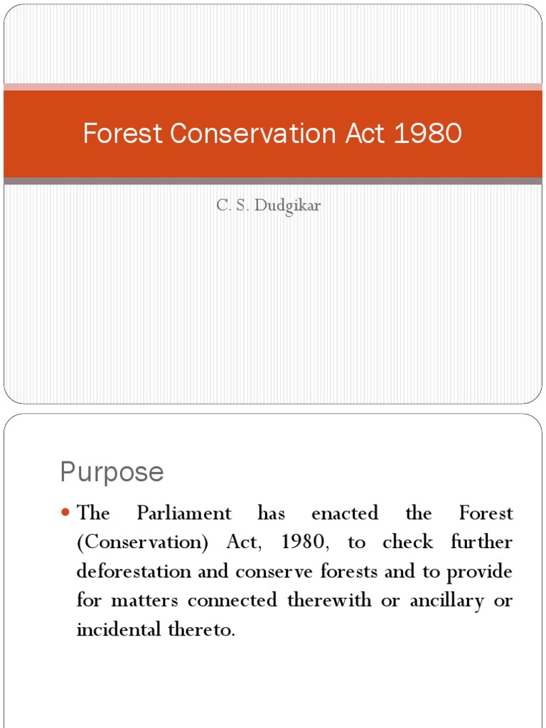 Forest Conservation Act 1980 | PDF