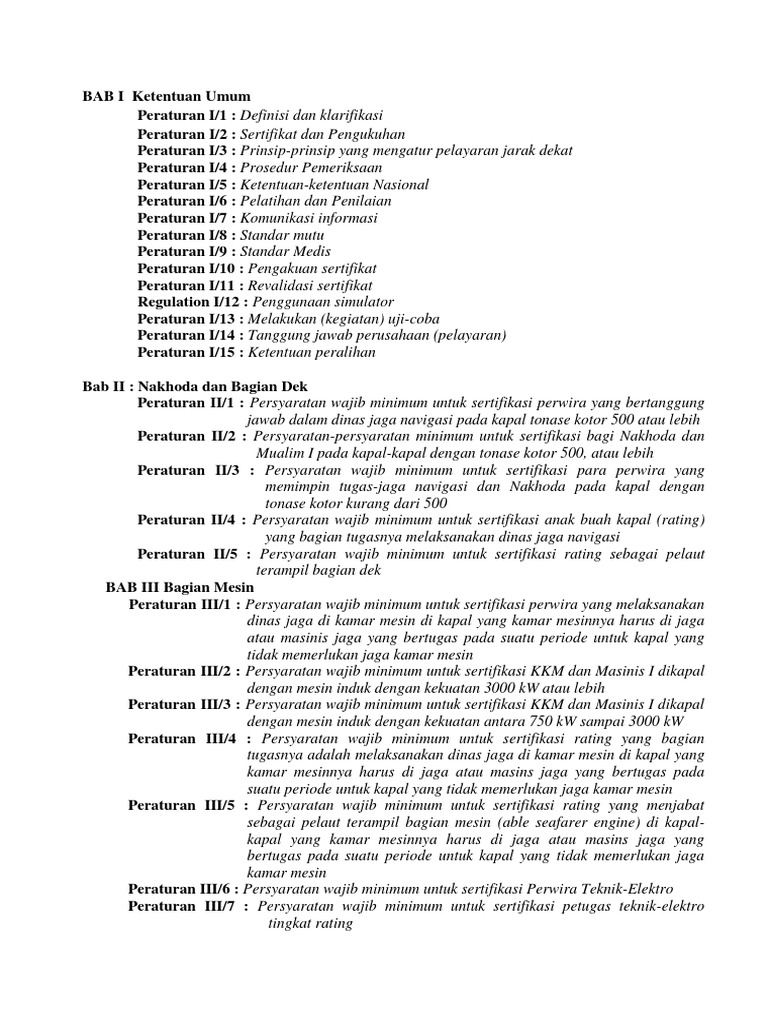 STCW Manila Ringkas | PDF