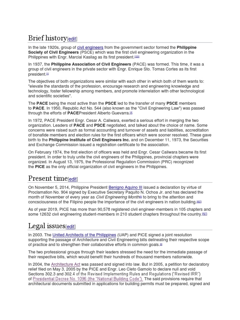 History of PICE | PDF