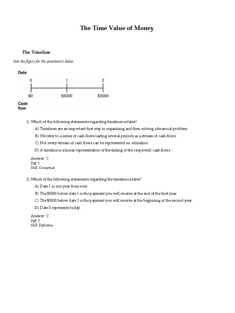 Time Value of Money: Timelines & Cash Flows | PDF | Business | Teaching ...