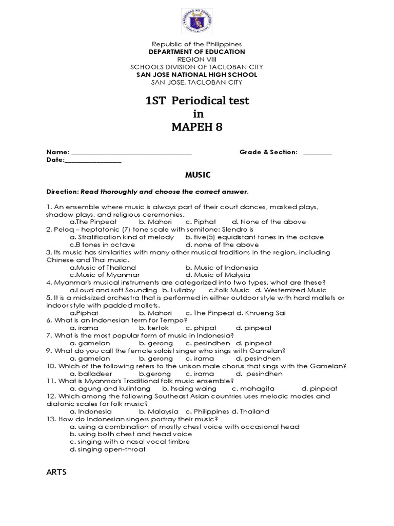 1ST Quarter Exam Grade 8 | PDF