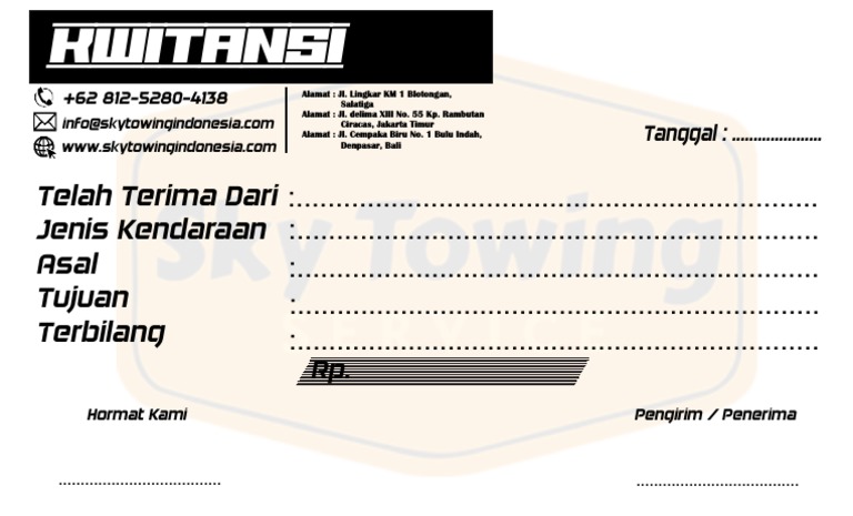 Kwitansi Jasa Angkutan Mobil | PDF | Bisnis