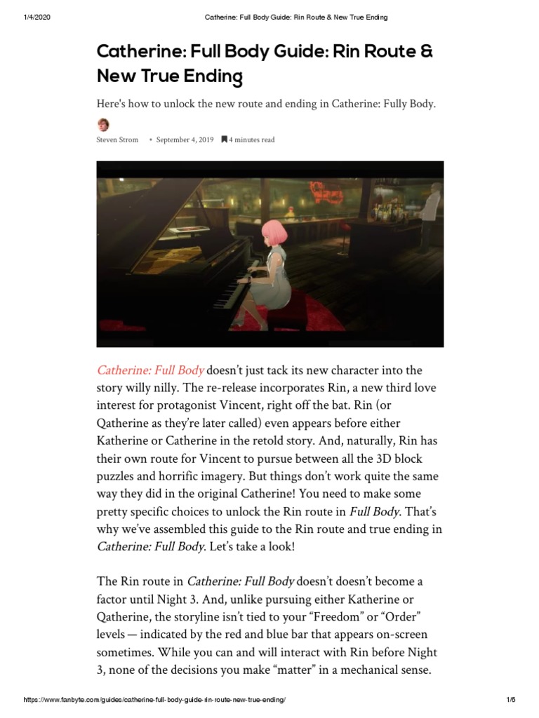 Catherine - Full Body Guide - Rin Route & New True Ending | PDF