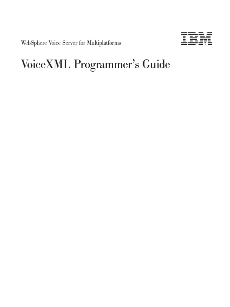 Voicexml Programmers Guide Websphere Voice Server For Multiplatforms