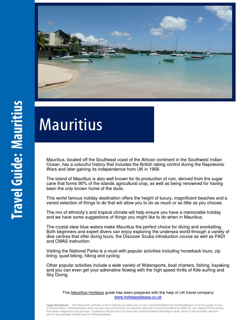 Mauritius Activity Guide | PDF