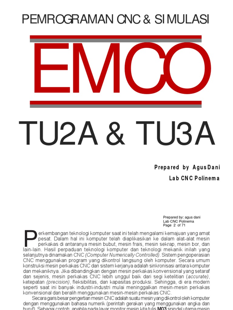 Materi CNC Emco TU2A TU3A PDF | PDF