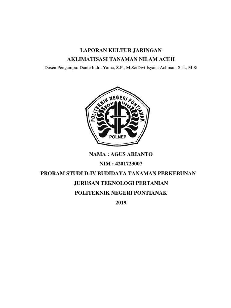 LAPORAN KULTUR JARINGAN Aklimatisasi Tanaman Nilam | PDF