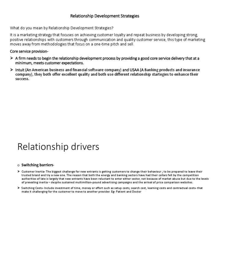 Relationship Development Strategies | PDF
