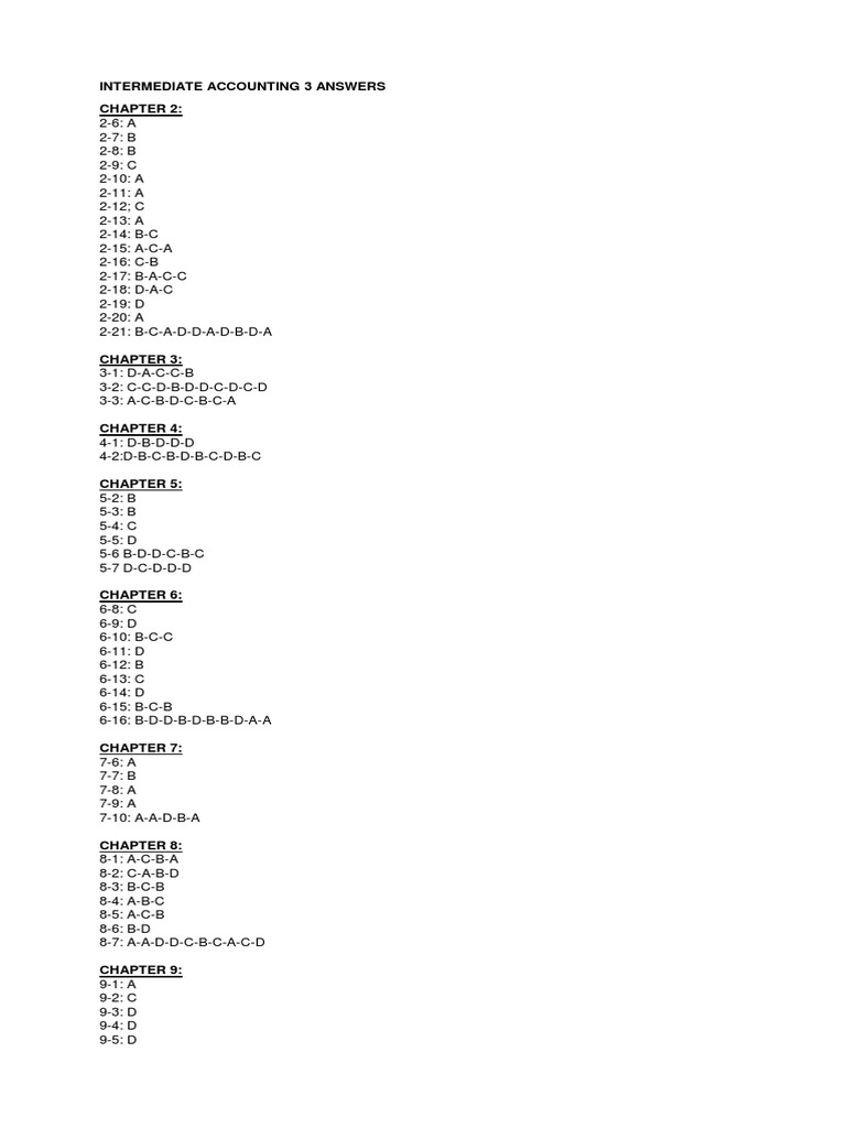Intermediate Accounting 3 Answers | PDF