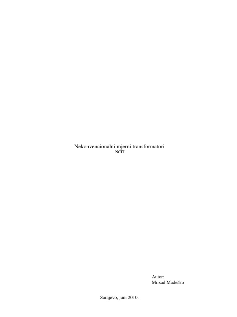 NCIT Nekonvencionalni Mjerni Transformatori | PDF