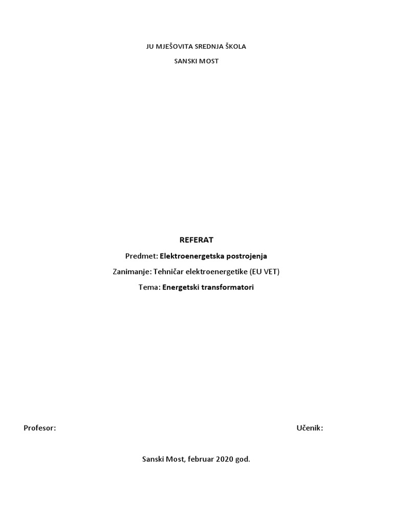 Energetski Transformatori | PDF