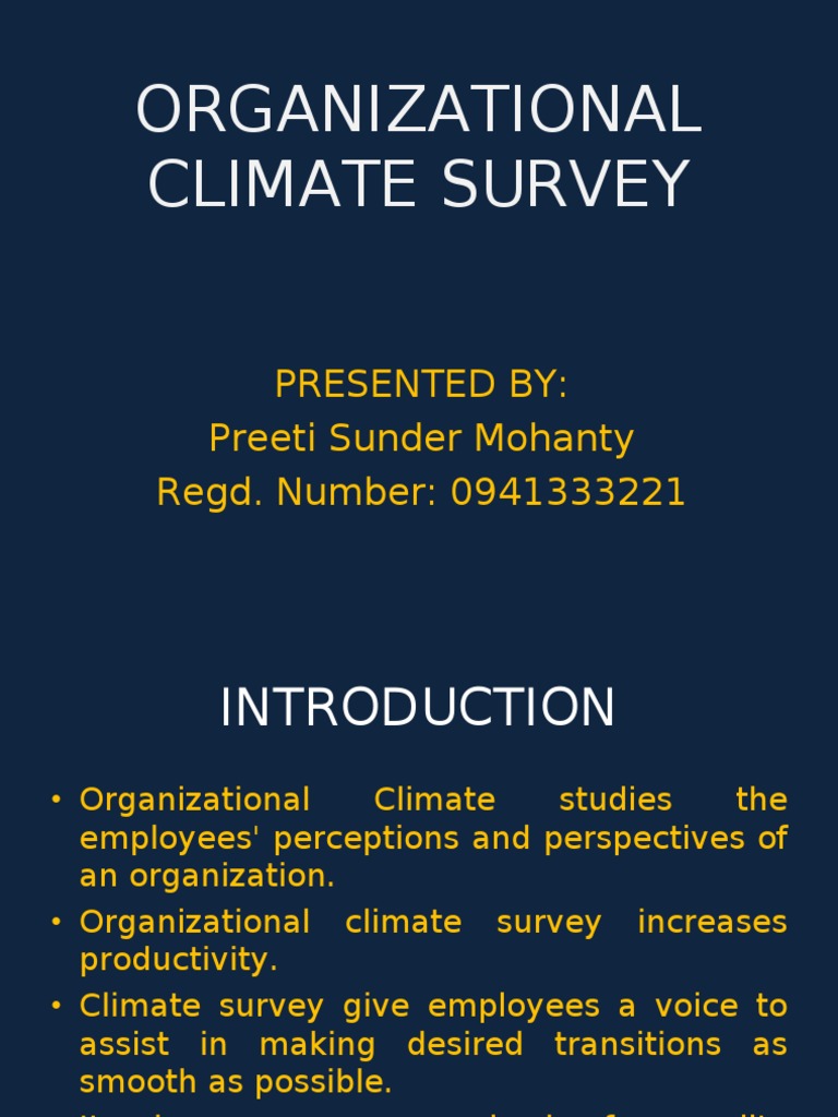 Organizational Climate Survey - Preeti | PDF | Survey Methodology ...
