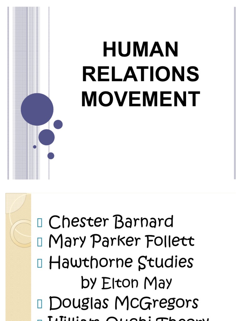 Human Relations Movement | PDF | Applied Psychology | Psychological ...
