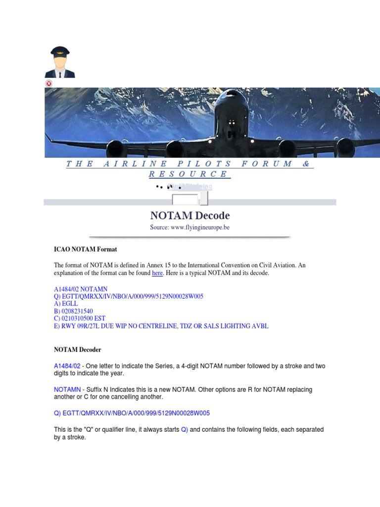 NOTAM Decoding | PDF