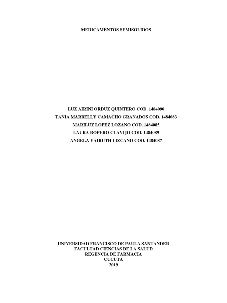 Medicamentos Semisólidos: Tipos y Usos | PDF | Salud y bienestar ...