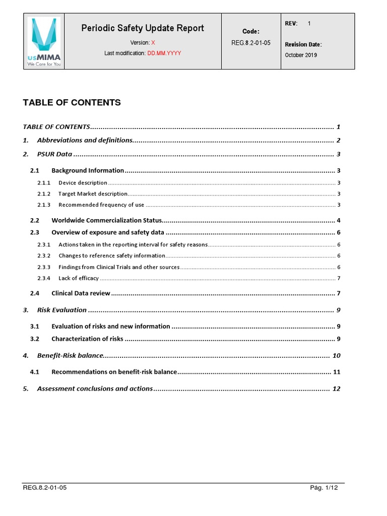 REG.8.2-01-05 Periodic - Safety - Update - Report | PDF