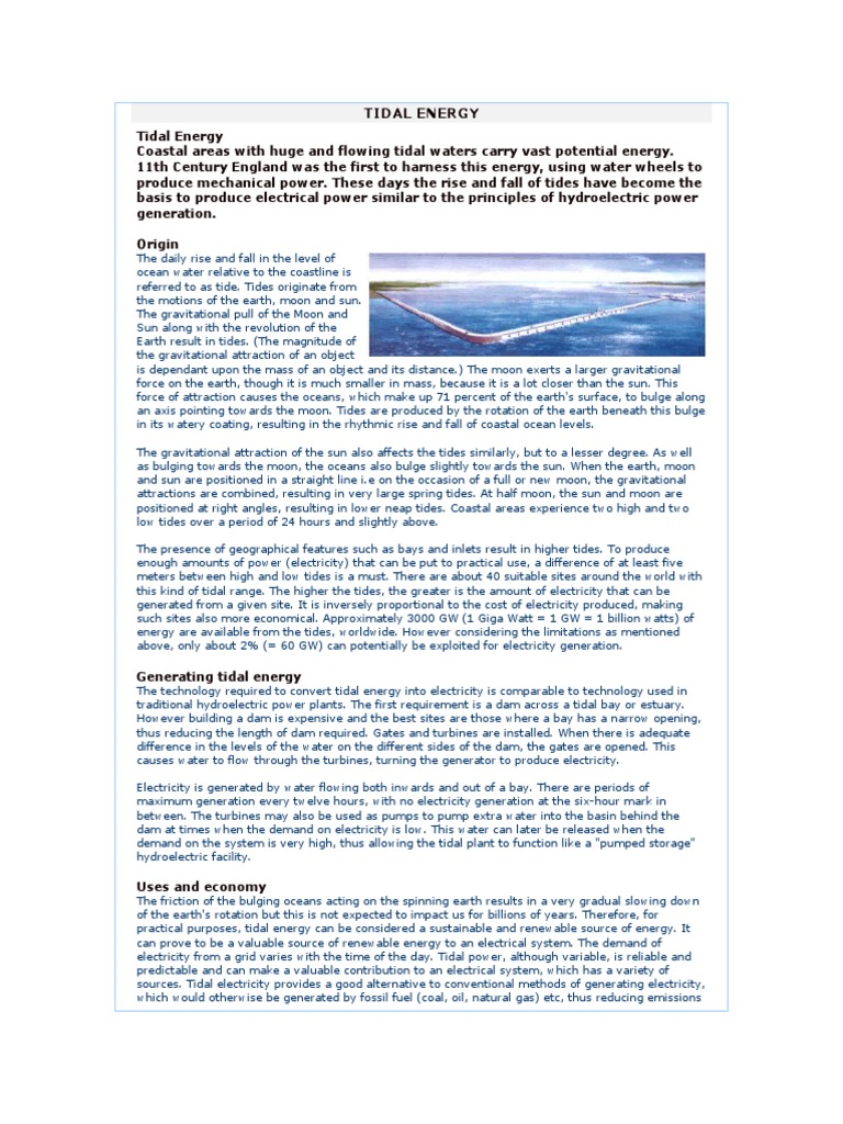 Tidal Energy | PDF