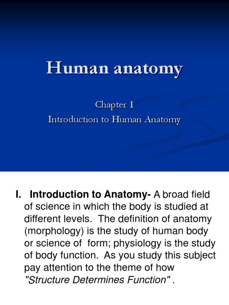 Human Anatomy Chapter 1 Introduction To Human Anatomy | PDF