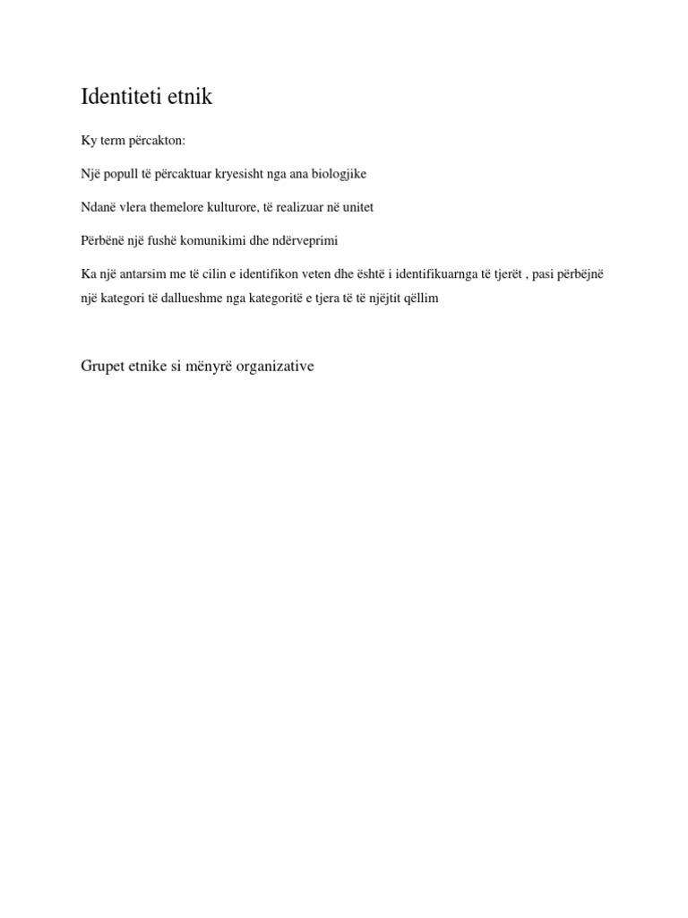 Identiteti Etnik | PDF