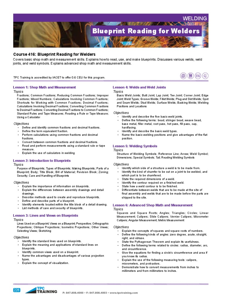 416 Blueprint Reading For Welders Course Description | PDF