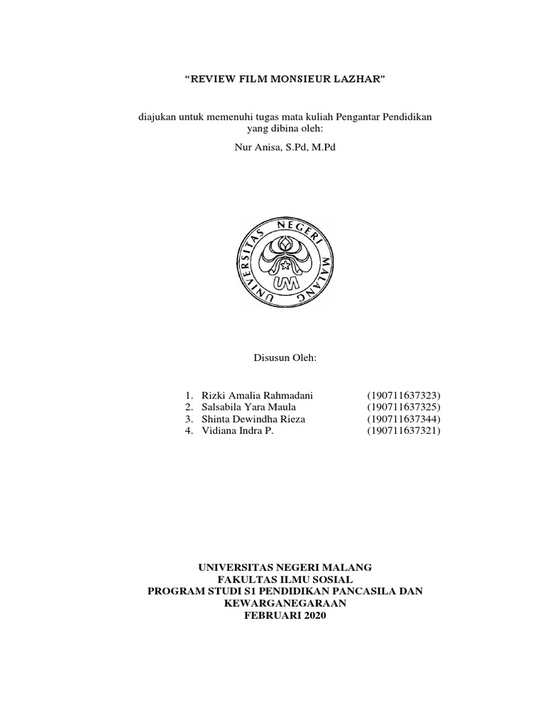 Review Film Monsieur Lazhar | PDF | Perjalanan