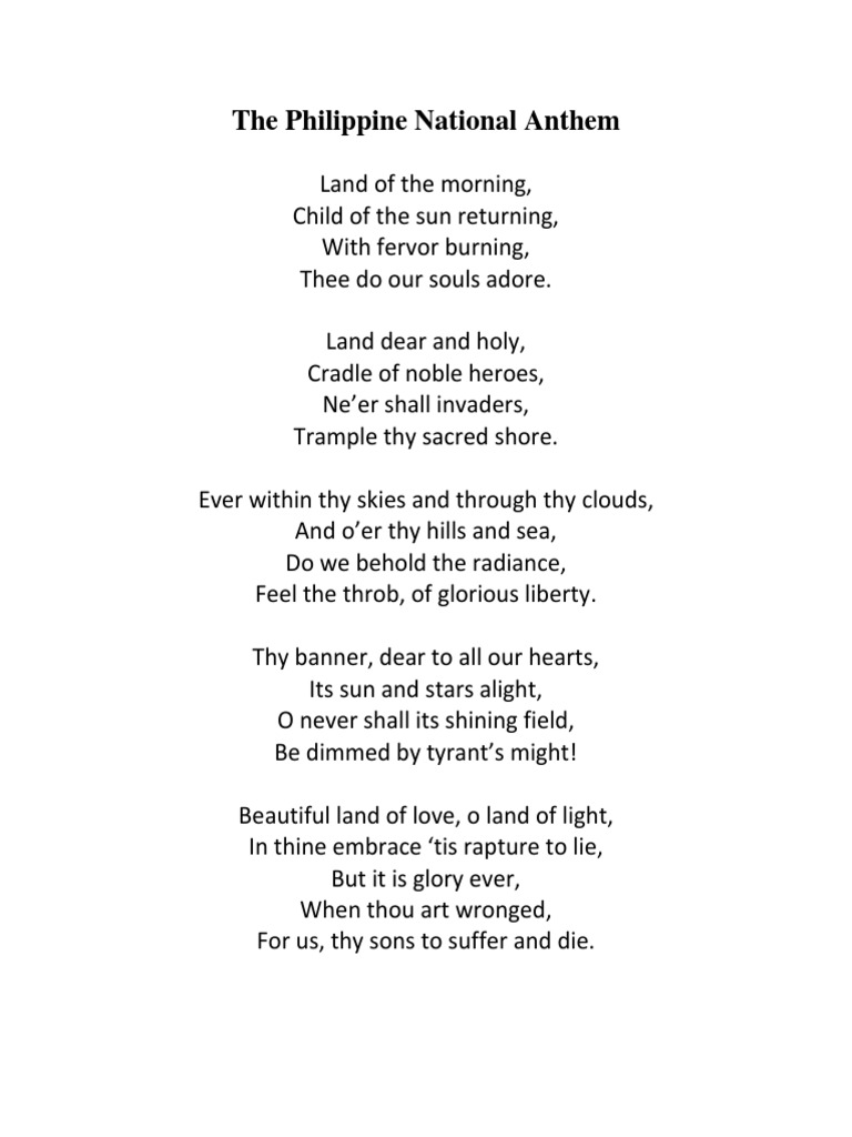 The Philippine National Anthem