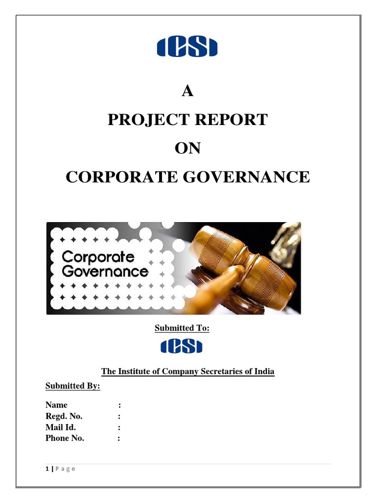 Project Report On Corporate Governance | PDF