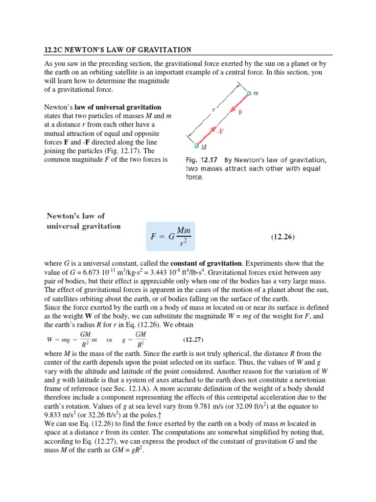 EMECH 2 M3 - Gravitational Force | PDF