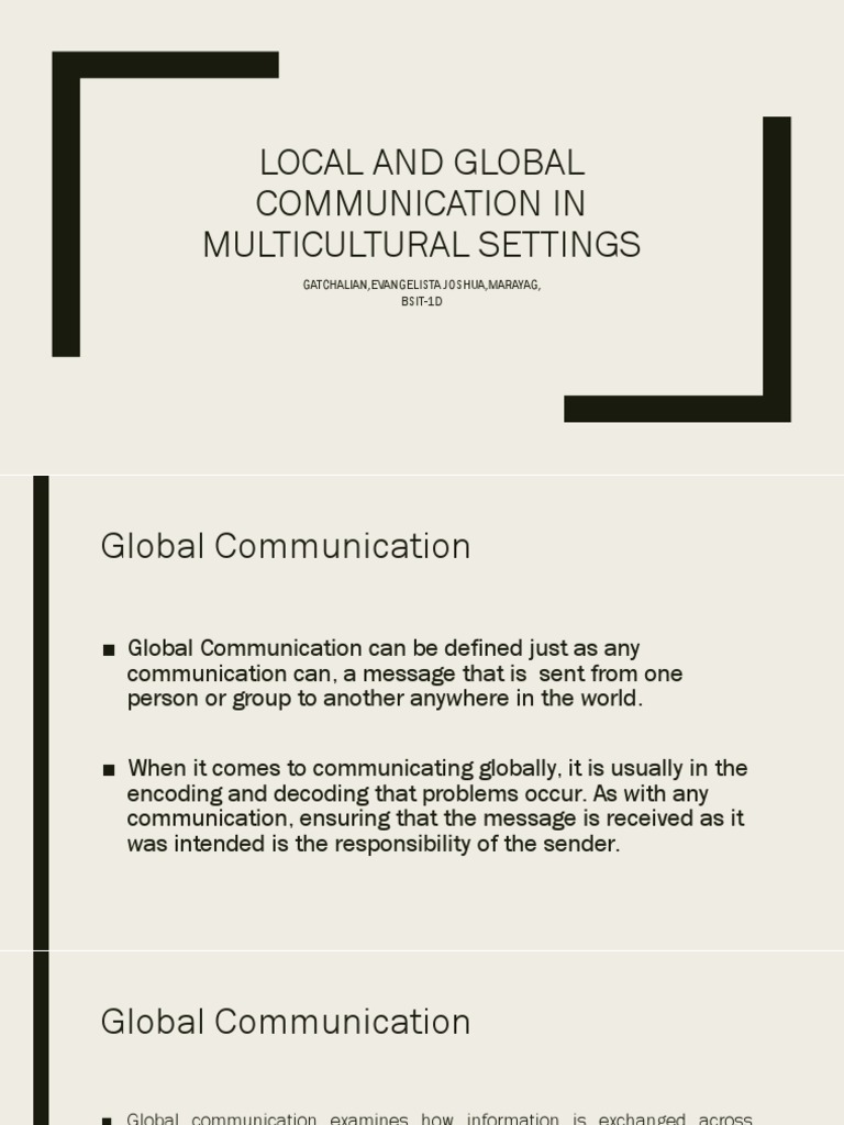 Global Communication in Multicultural Contexts | PDF