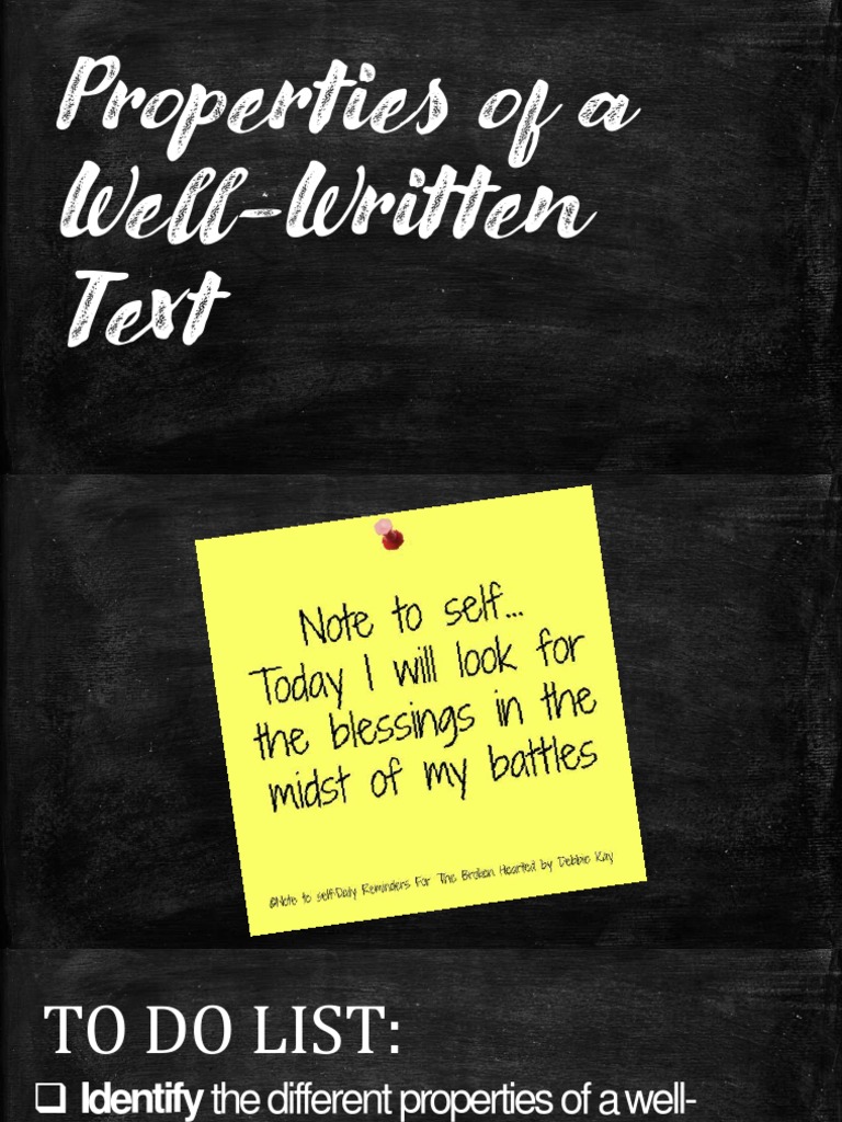 Properties of A Well-Written Text | PDF