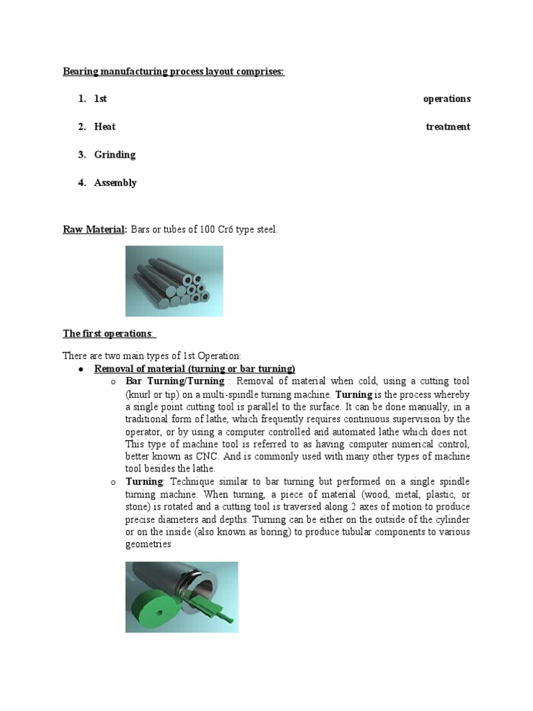 Bearing Manufacturing Process Layout | PDF | Forging | Rolling ...