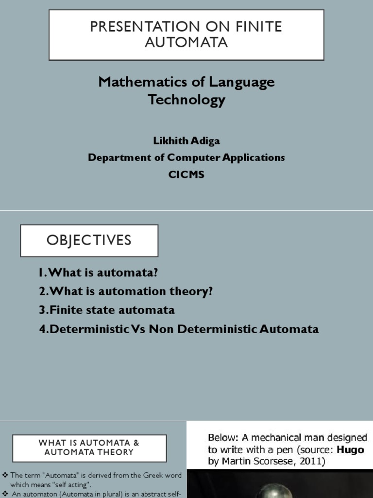 Presentation On Finite Automata | PDF