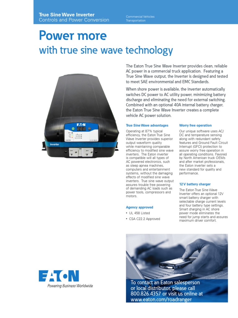 Eaton True Sine Wave Inverter Sales Aid | PDF
