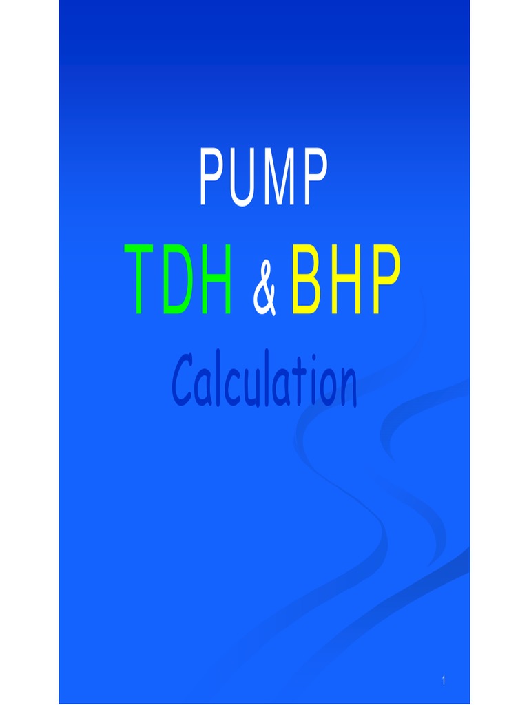 Pump TDH & BHP | PDF