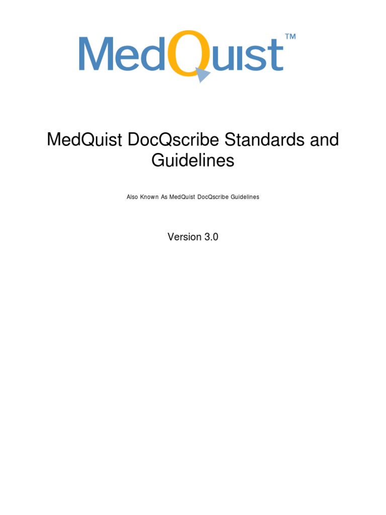 MedQuist DocQscribe Guidelines 3.0 | PDF | Databases | Medical Specialties
