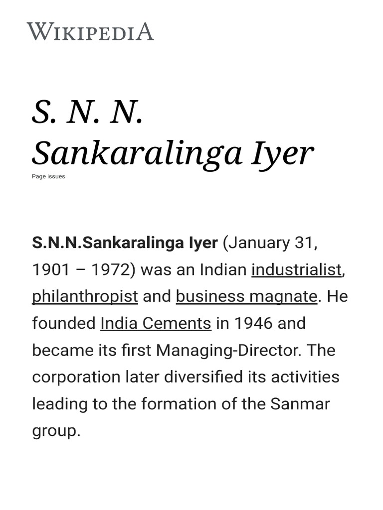 S. N. N. Sankaralinga Iyer | PDF