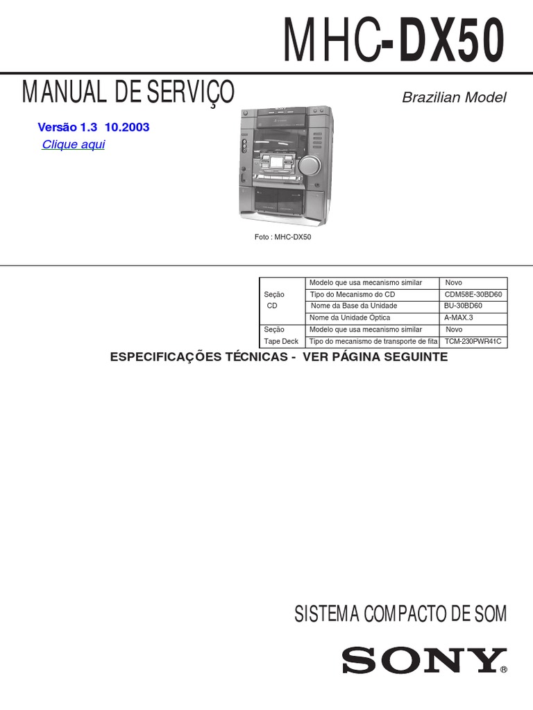 MHC-DX50 Ver. 1.3 | PDF